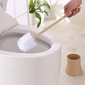 SAAKO Portable Toilet Bowl Brush Floor Standing Toilet Brush Practical Toilet Cleaner Brush with Plastic Long Handle for Bathroom