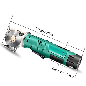 MXBAOHENG Electric Rotary Cutter Cordless Electric Scissor Rechargeable Fabric Shear for Cloth/Paper/Carpet/Leather Cutting Thickness ≤2.5cm (1 Battery)