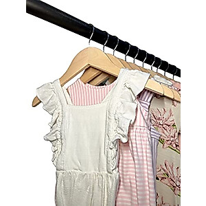 Lenny + Rae Baby, Children's Natural Wooden Hangers with Notches and Anti-Rust Chrome Hook - Pack of 10