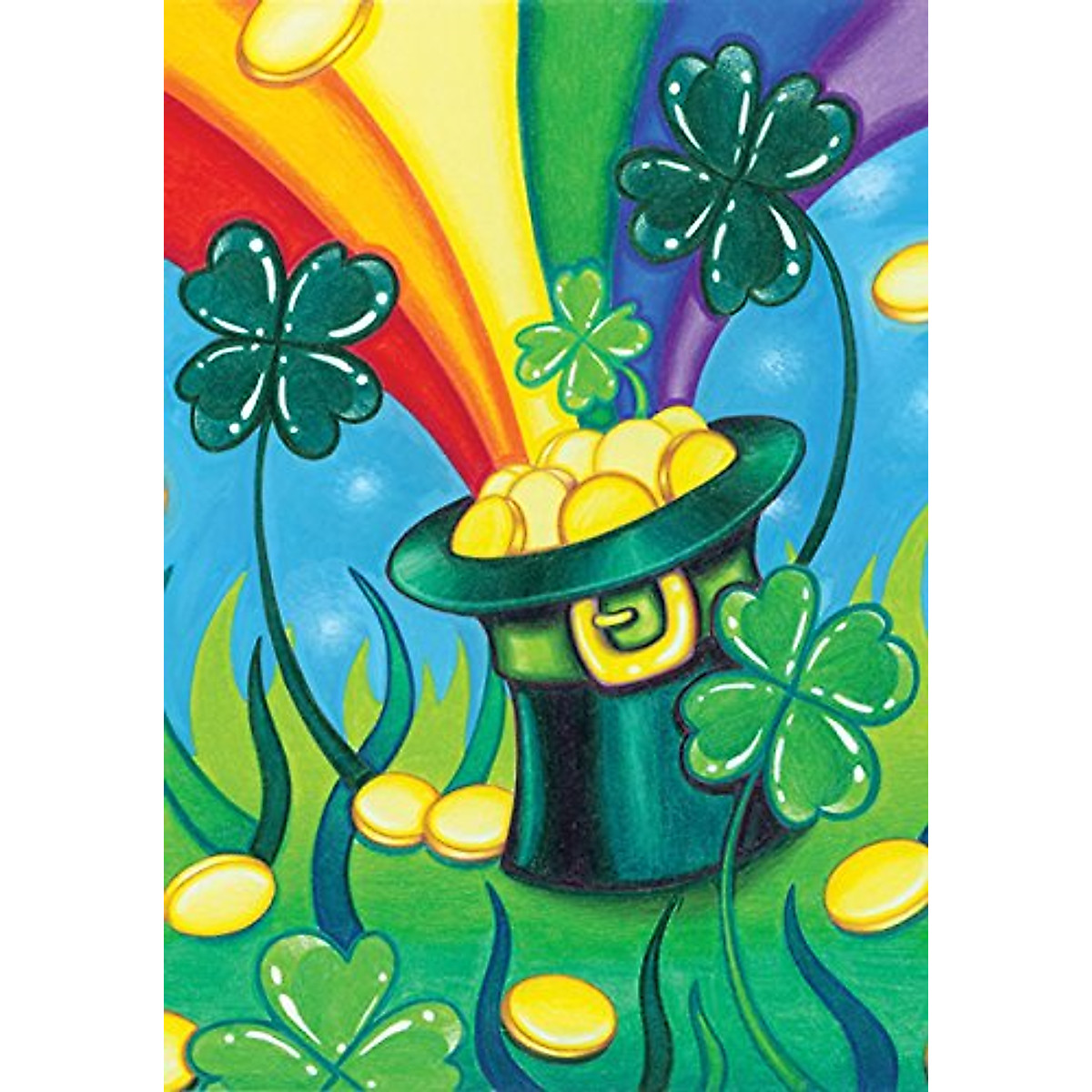 Toland Home Garden 112572 Hat 'O Gold St Patricks Day Flag 12x18 Inch Double Sided St Patricks Day Garden Flag for Outdoor House St Pats Flag Yard Decoration