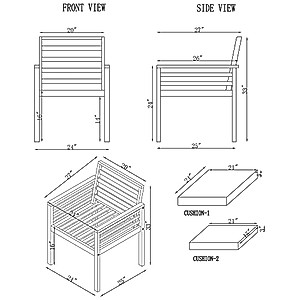 Alaterre Furniture Okemo Outdoor Dining Chairs, Natural