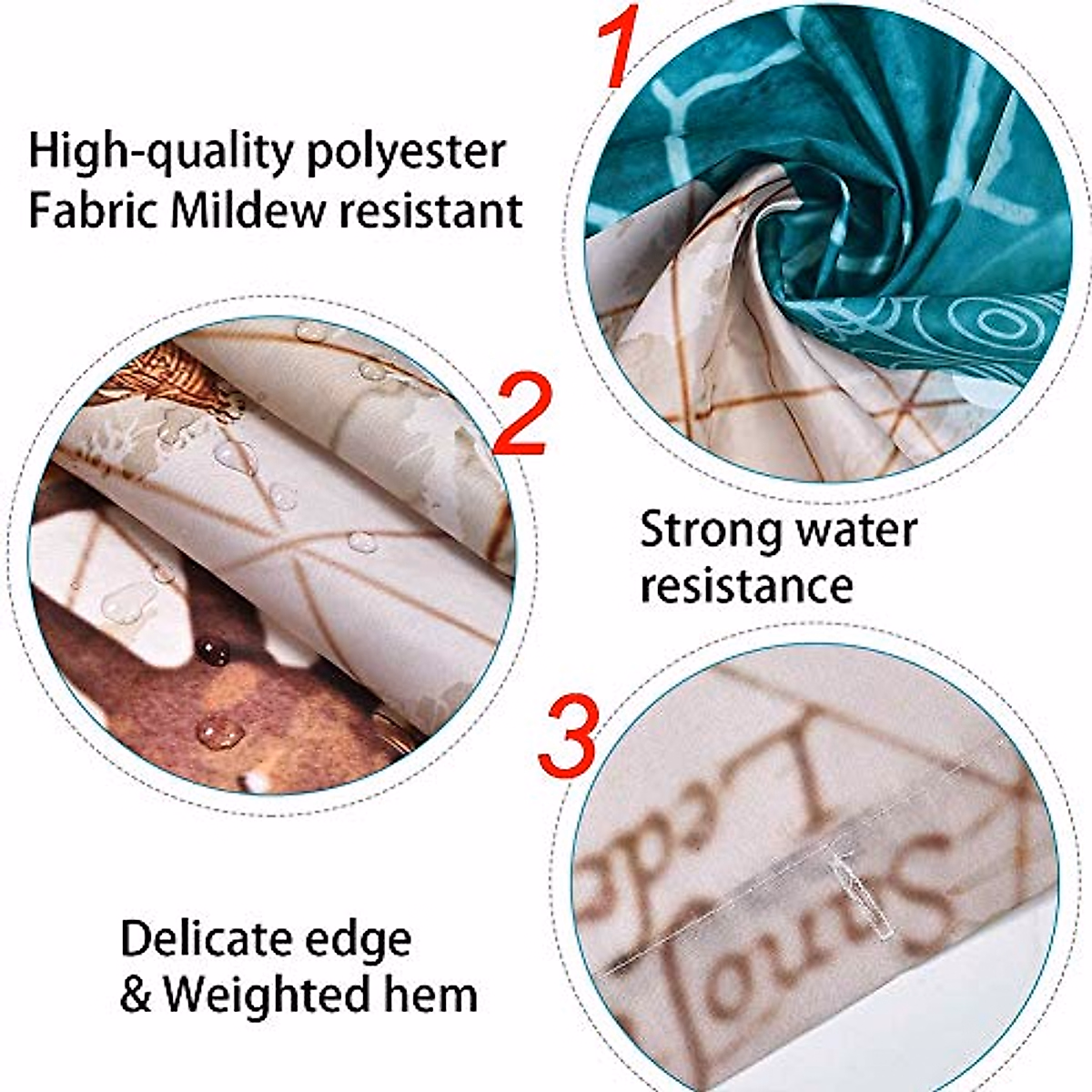 Nautical 5 Pcs Sea Turtle Shower Curtain Set with Rugs and Towels Include Non-Slip Rugs, Toilet Lid Cover and Bath Mat Ocean Waterproof Shower Curtain Sets with 12 Hooks