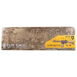 Elite Force M4 AEG Automatic 6mm BB Rifle Airsoft Gun, CQB, Black/Tan