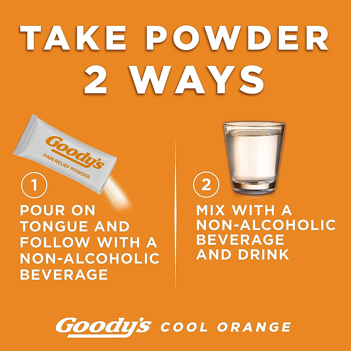 Goody's Pain Relief Powders, Extra Strength Headache Powder Cool Orange, 24 ct (Pack of 1)