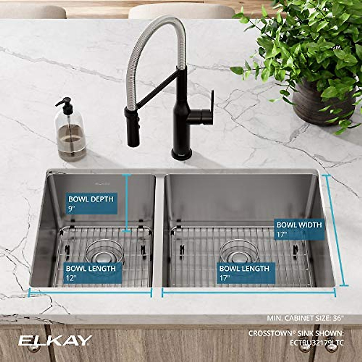 Elkay ECTRU32179LTC Crosstown Sink, 32", 0