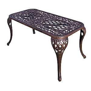 Oakland Living Mississippi Cast Aluminum Cocktail Table, 35-Inch by 18-Inch, Antique Bronze