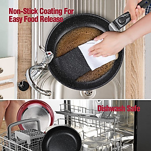 Midyb Kitchen Nonstick Frying Pan, Removable Handle Cookware Set, 10.2" and 11.6" Aluminum Non Stick Skillet for Home, Dishwasher & Oven Safe, PFOA Free