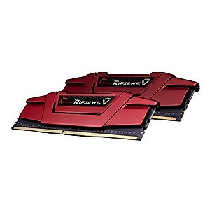 G.SKILL Ripjaws V Series (Intel XMP) DDR4 RAM 16GB (2x8GB) 2400MT/s CL15-15-15-35 1.20V Desktop Computer Memory UDIMM - Red (F4-2400C15D-16GVR)