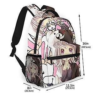 Yimuynr Anime Cosplay Unisex Daypack All Over Printed Bookbag Laptop Bag Backpack School Bag Rucksack, White-style