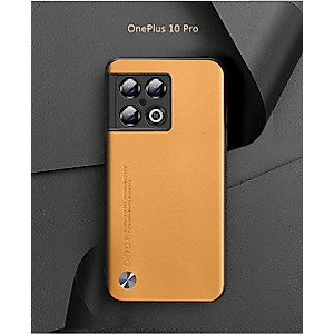 Puxssul for OnePlus 10 Pro 5G Case, Soft TPU Artificial Leather case,Extremely Light Ultra-Light Camera Protection Leather Cover Case for OnePlus 10 Pro 5G (Yellow)