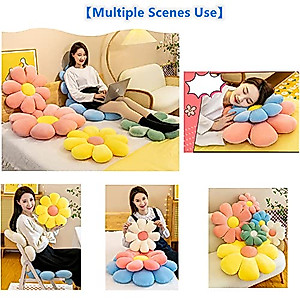 Vdoioe Flower Pillow, Flower Shaped Throw Pillow Cushion Seating Green Flower PlushThrow Pillow Floor Pillows Home Decorative Seating Cushions