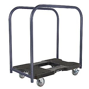 SNAP-LOC, Heavy Duty Moving Dolly 4 Wheels, 1,500 lb with Panel Bars, 4 Inch Casters, Dollies for Moving Cargo, E Strap Attachment Included, Black