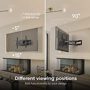 ONKRON Heavy Duty TV Wall Mount for 42-110 Inch TVs & Interactive Panels up to 220 lbs - Full Motion Swivel & Tilt, Black