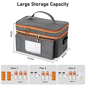 Wearable Breast Pump Bag, Breastfeeding Pump Bag, Adjustable Velcro Compatible with Breast Pumps for Momcozy, Medela, Lansinoh, Elvie, Willow, 2 Layer Breast Pump Carrying Case with Waterproof Pad