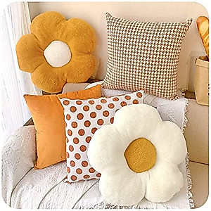 REJORIO Flower Pillow Plush Seat Cushion Cute Room Decor Floor Daisy Cushion for Chair,Sofa,Bed(Sage Green,18 inches)