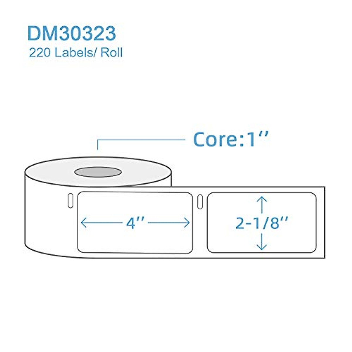 Labelebal 12 Rolls 2-1/8" x 4"(54mm x 101mm) Direct Thermal Labels Compatible with DYMO 30323 Shipping Replacement Labels Compatible for DYMO LabelWriter Printer (220 Labels/Roll)