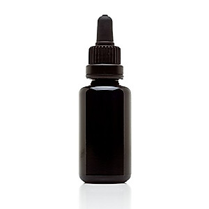 Infinity Jars 30 Ml (1 fl oz) Black Ultraviolet Glass Bottle w/Glass Eye Dropper