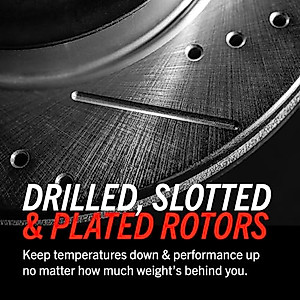 Power Stop KC2853A Front and Rear Performance Brake Kit with Calipers Drilled and Slotted Rotors and Ceramic Pads For Chrylser 300 | Dodge Challenger Charger [Application Specific]