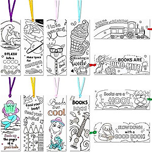 Color Your Own Bookmarks DIY Bookmarks Coloring Paper Bookmarks for Teachers Students Classroom Rewards Supplies (60)