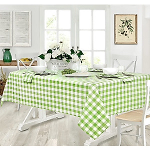 Home Bargains Plus Country Rustic Buffalo Green Plaid Bundle Including Table Runner, Placemats, and Napkins