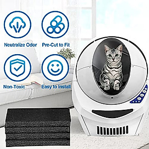 Activated Carbon Filters Compatible with Litter-Robot 3,Thicker Keep,Absorbs Odors and Controls Moisture-4 Pack