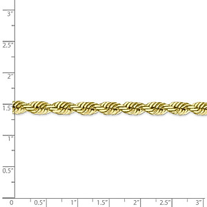 Sonia Jewels 10k Yellow Gold 6mm Hand Made Diamond Cut Rope Bracelet - with Secure Lobster Lock Clasp (or Anklet) 9"