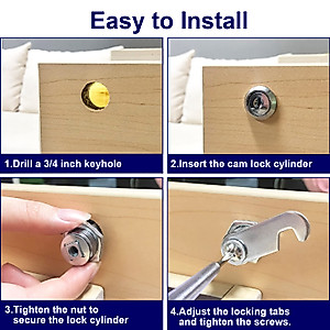 Jayseon 3 Pack Mailbox Lock Cabinet Locks with Key, RV Cam Lock 5/8" Keyed Alike, Mailbox Locks Replacement for Drawer Toolbox RV Storage Door, Zinc Alloy