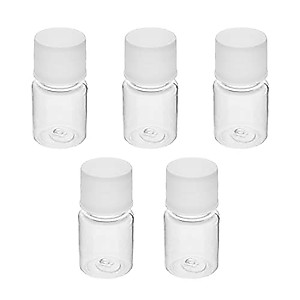Othmro 10Pcs 5ml Plastic Bottles, Lab Cylindrical Chemical Reagent Bottle, Wide Mouth Laboratory Reagent Bottle, Sample Sealing Liquid Storage Container for Food Store Transparent
