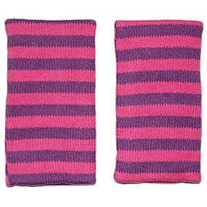 KneeBees Soft Protective Cotton Knee Pads/Knee Sleeves for Kids/Children Machine Washable Comfortable One Size Fits Most Perfect for Playing Running Exploring (Purple and Pink Stripes)