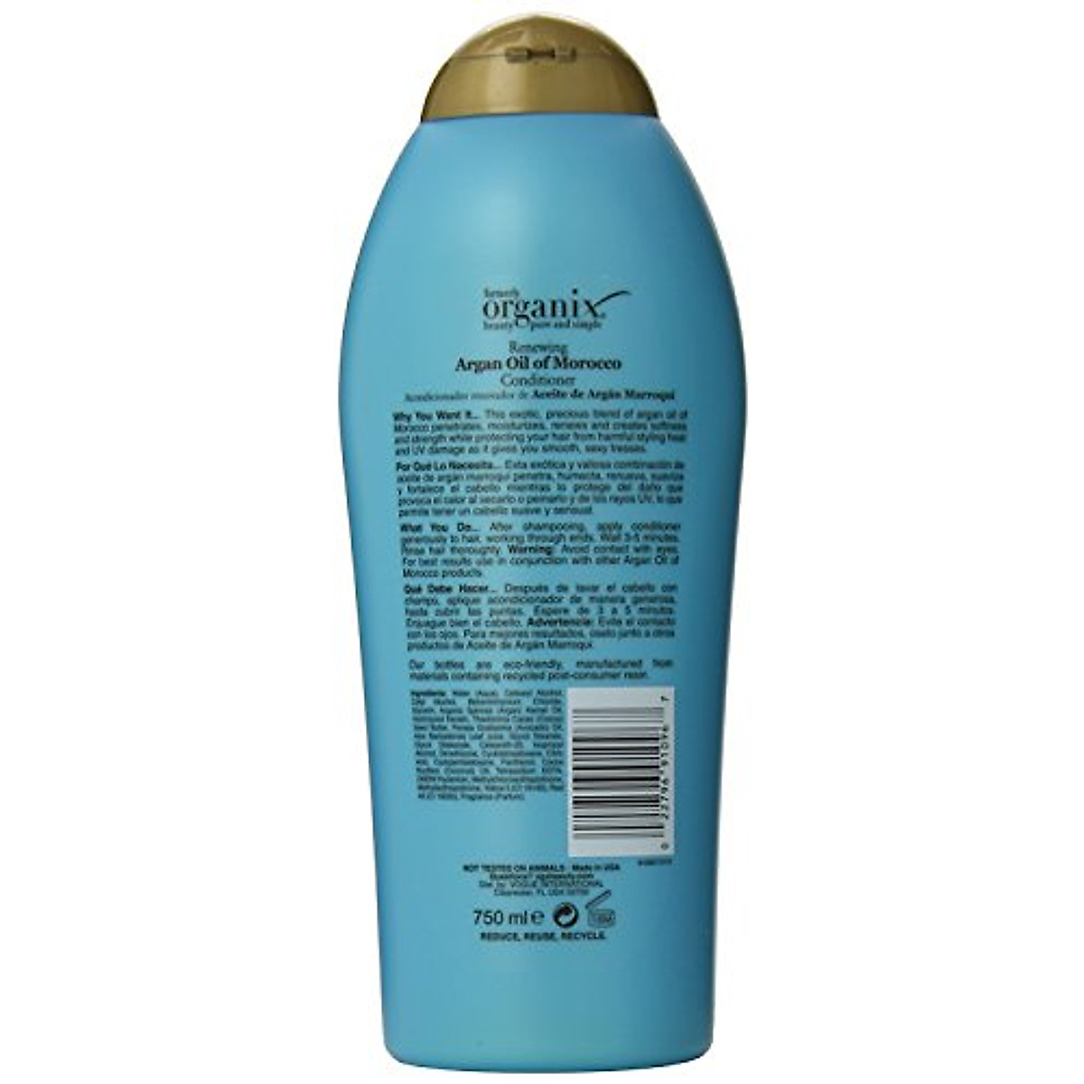 OGX Renewing + Argan Oil of Morocco Hydrating Hair Conditioner, Cold-Pressed Argan Oil to Help Moisturize, Soften & Strengthen Hair, Paraben-Free with Sulfate-Free Surfactants, 25.4 Fl Oz (Pack of 4)