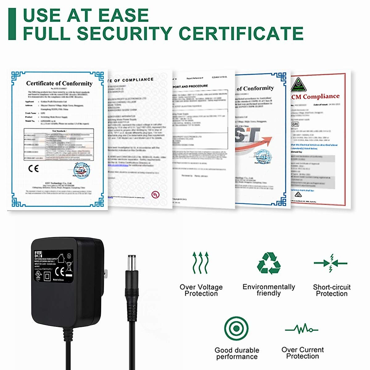 FITE ON 9V AC Adapter Replacement for Alesis Command Mesh Kit Alesis Debut Kit Alesis DM10 Alesis Nitro Drum Module Electronic Drum Module Power Supply Cord