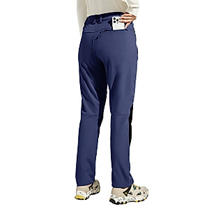 Willit Women's Snow Pants Waterproof Warm Winter Hiking Pants Outdoor Pants Insulated Cold Weather Deep Blue M