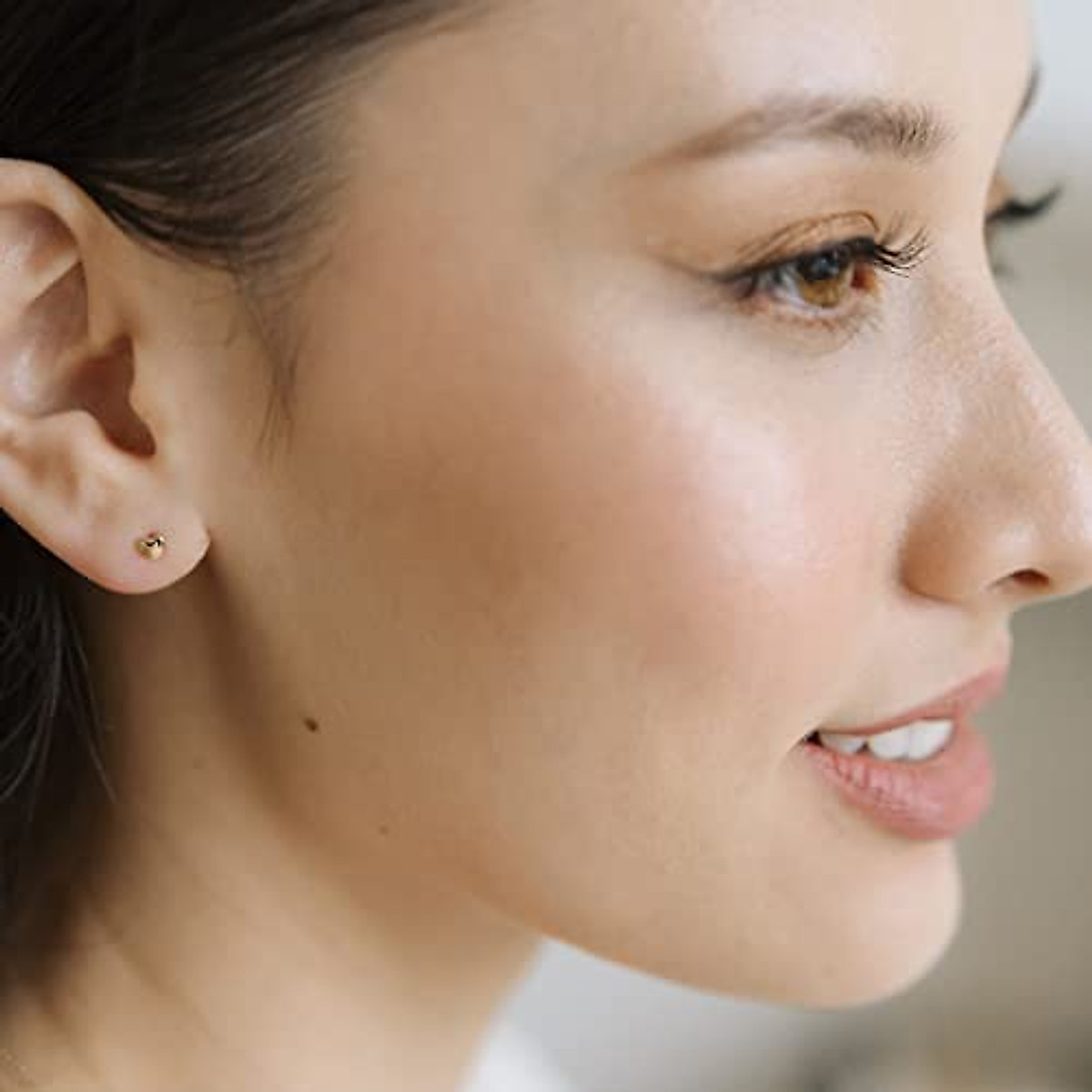 Honeycat Tiny Heart Stud Earrings in 18k Gold Plated | Minimalist, Delicate Jewelry (Gold)