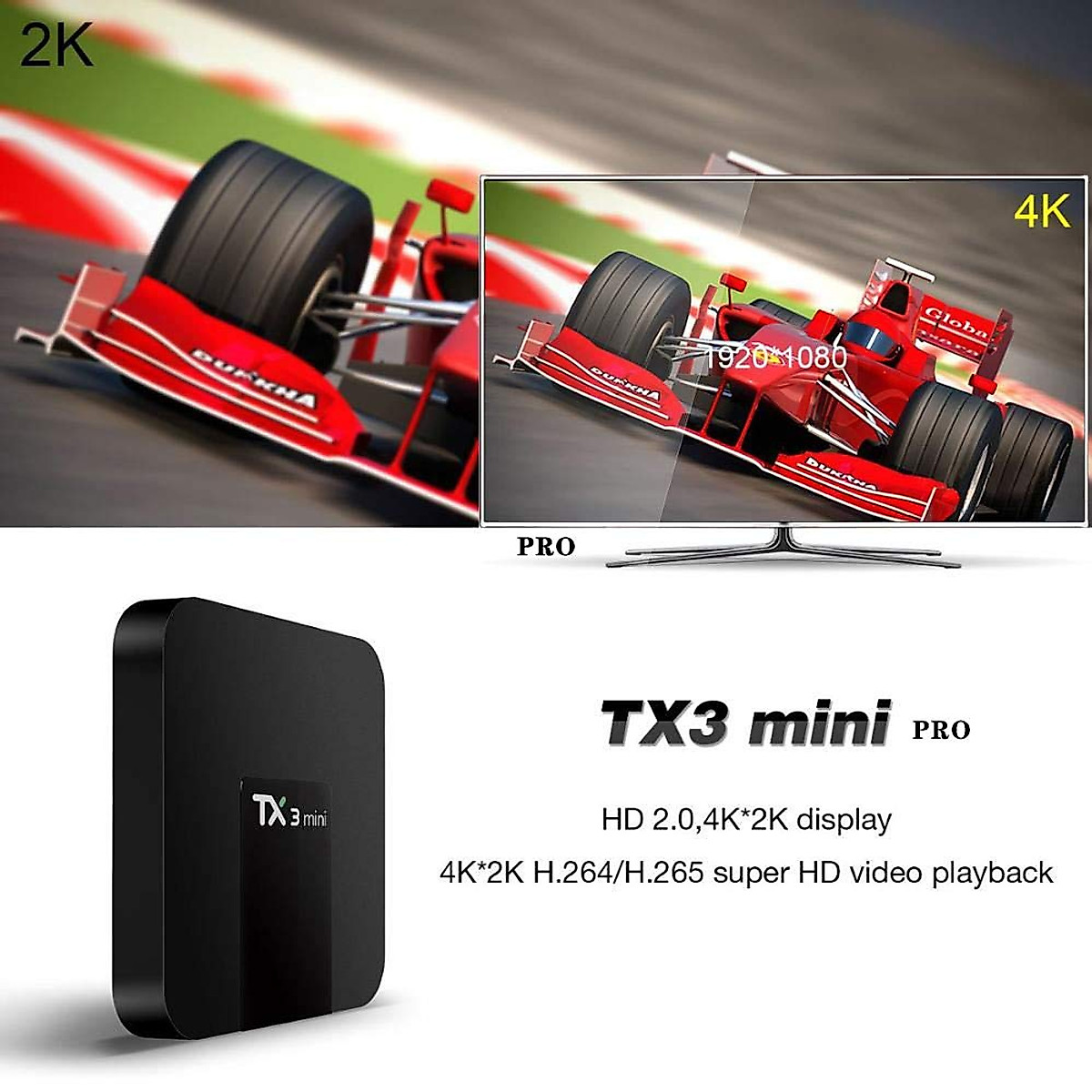 TX3 Mini Pro Smart TV Box Android 8.1 Amlogic S905W RAM 2GB ROM16GB 4K H.265 Dual Band WiFi 2.4G&5.8G BT4.2 Set Top Box Media Player TX3 Mini 2+16GB