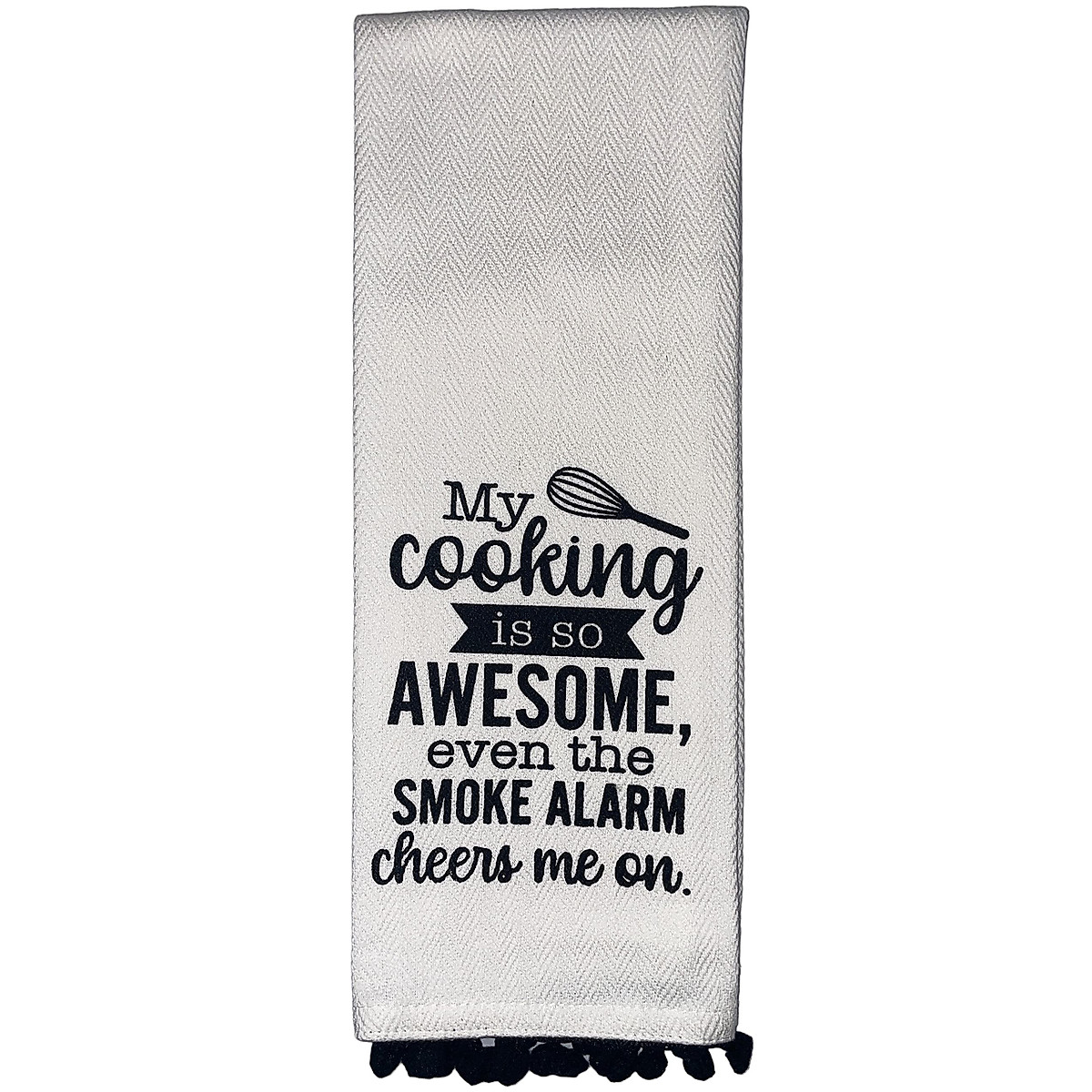 Set of 5, 100% Cotton Funny Cute Saying Pom Pom Design Flour Sack Kitchen Towels/Dish Towels for Wedding, Baby Shower, Home Decor, Housewarming, Other Occasions Size: 16 X 28 Inch.