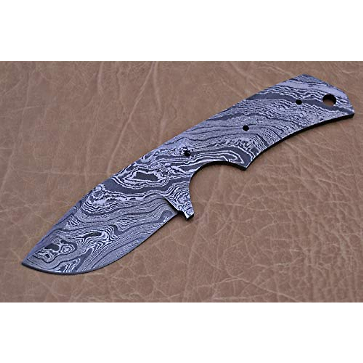 4 Pieces Set of 7.5 and 8 and 9 inches Long Hand Forged Damascus Steel Blank Blade Skinning Knife Set, Knife Making Supplies, 3 to 4.5 inches Cutting Edge, Compact Pocket Knife Blanks