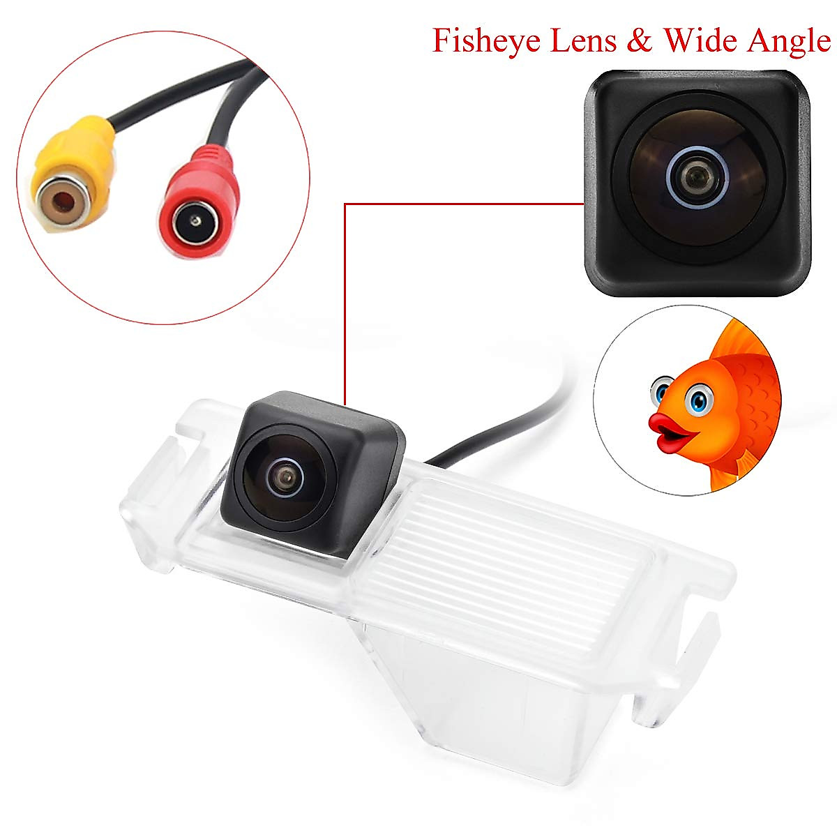 aSATAH Fisheye Lens Car Rear View Camera for Hyundai Elantra Touring/Hyundai i30 /Coupe S3/Tuscani/Tiburon Hyundai Genesis & Waterproof and Shockproof Reversing Backup Camera (Fisheye Lens)