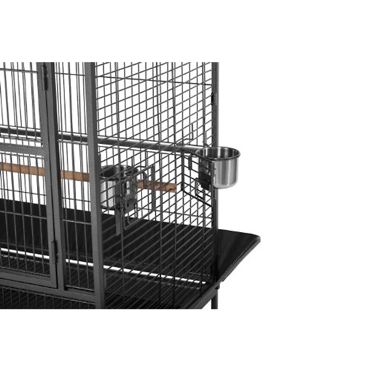 Prevue Pet Products BPV3159 Double Roof Bird Cage with Playtop, 36-1/2 by 27-1/4-Inch, Black