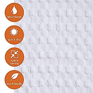 GILDEN TREE Waffle Towel Quick Dry Thin Exfoliating Washcloths for Face Body, Modern Style (White)