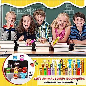 60 Pieces Animal Funny Bookmarks Cartoon Cute Bookmarks Reading Ruler Animal Bookmark Animal Theme Kid Bookmark for Kids Girls Students Adult