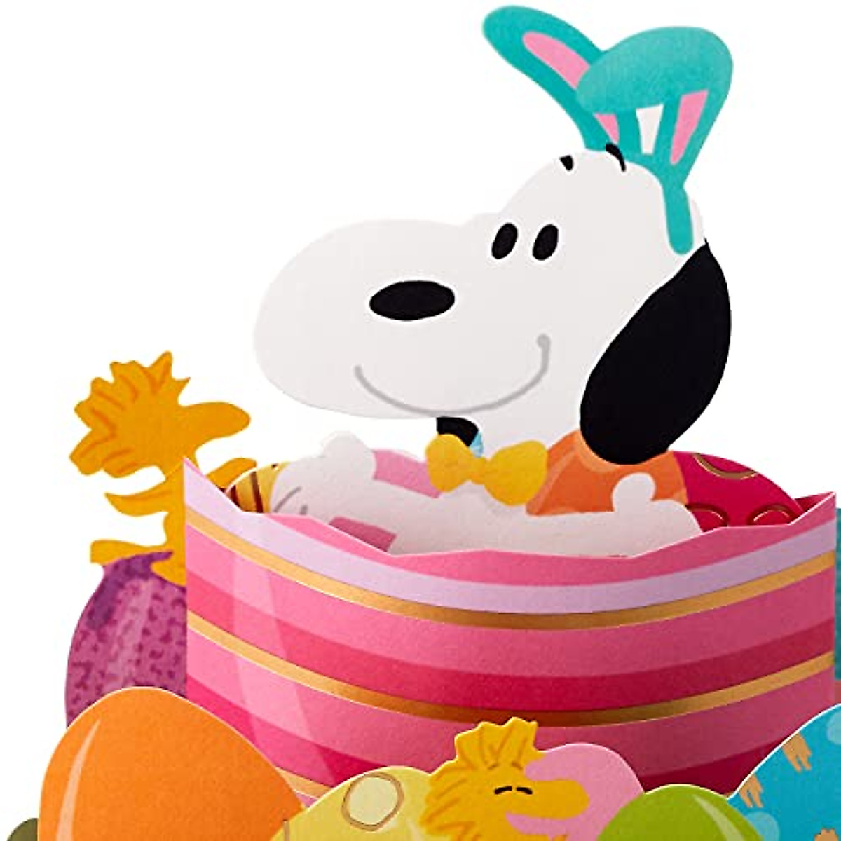 Hallmark Paper Wonder Peanuts Displayable Pop Up Easter Card (Snoopy Easter Egg)