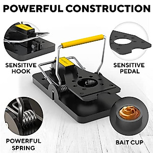 Instant Mouse Mice Traps Pack of 6 - for House, Indoor & Outdoor - Easy Setup & Reusable w/Powerful Spring - Quick & Effective Mousetrap Catcher, Best Traps to Remove Unwanted Rodent from Your Home