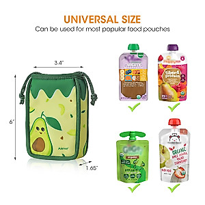 Aieve On-the-go Food Pouch Cooler, 2 Pack Insulated Cooler Holder for Baby Food Pouch, Freezing Food Pouch for 3+ Hours