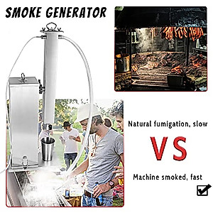 Supllueer Cold Smoke Generator 10L Smoke Making Machine 21IN Stainless Steel Hot Smoker Electric Smoker Pellet for BBQ DIY Accessories for Smoked Meat BBQ Drinks,Use Wood Chunks Chips or Pellets Adjust Flavor&Intensity of the Smoke