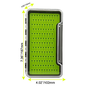 3 PC Fly Fishing Box Silicone Super Slim Waterproof Fly Fishing Tackle Trays Box Best Pocket Storage 7.36"X4.02"X0.63"(waterproof)
