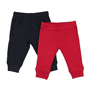 Leveret Baby Boys Girls Two Pack Legging Navy & Red Size 3 Months
