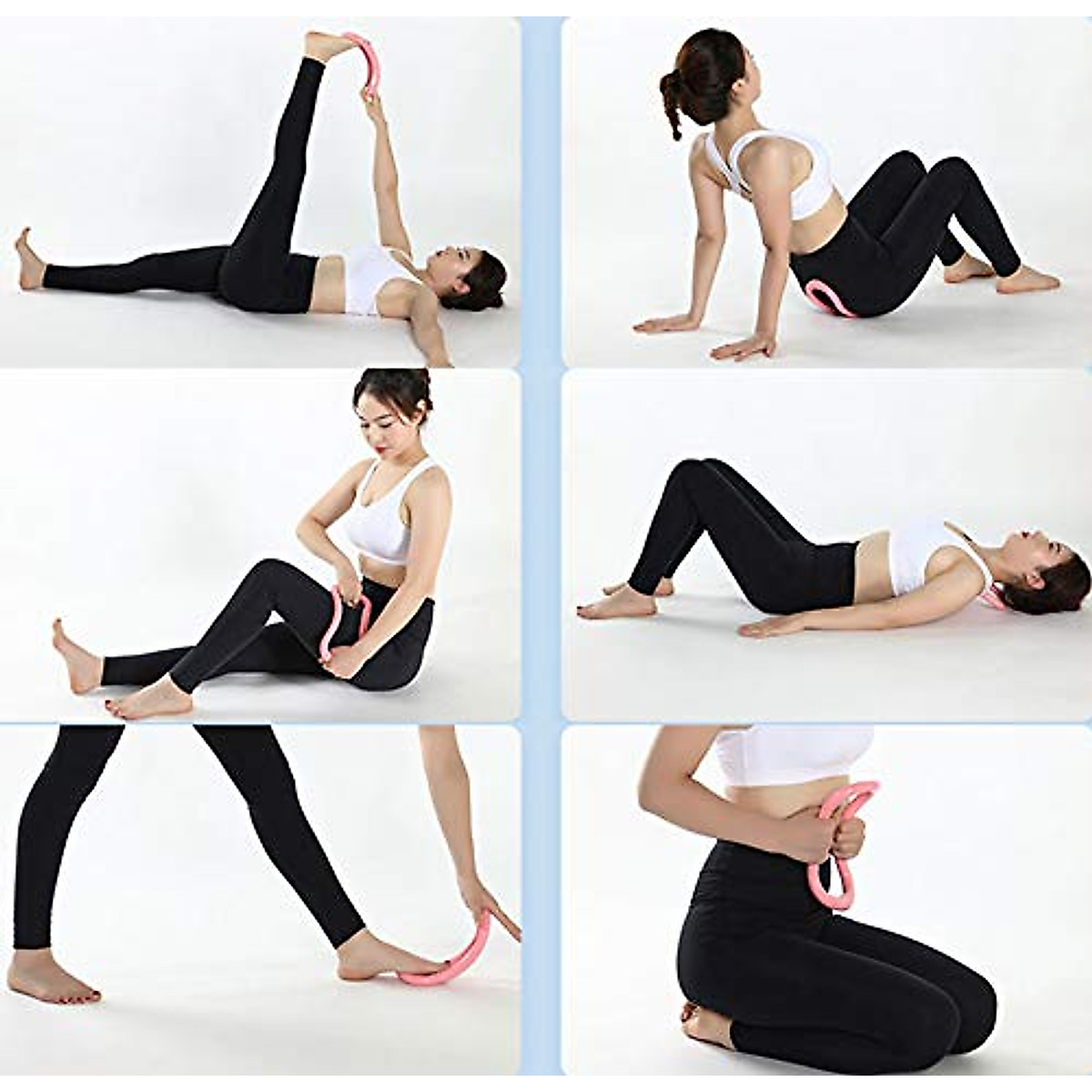 OOFYY Yoga Ring Pilates Ring Yoga Fitness Circle Fitness Magic Circle Sold in Pairs. Home Workout for Toning and Fitness Thighs Great for Yoga, Mobility, Pilates, Strength Equipment