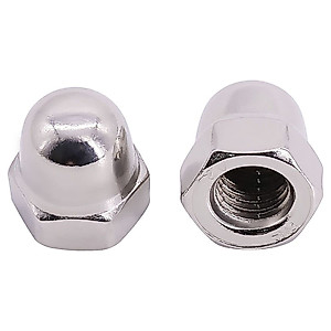 M5-0.8 (100 Pcs) Acorn Cap Nut, 304 Stainless Steel 18/8, Hex Drive, Hex Dome Head Cap Nut, DIN1587