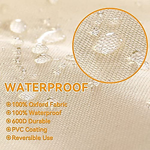 YINKEEHM Patio Chair Cover 600D Heavy Duty Waterproof Outdoor Chair Cover Lawn and Gardan Patio Furniture Covers Lounge Deep Seat Cover Fits Up to 38" W x 31" D x 29" H