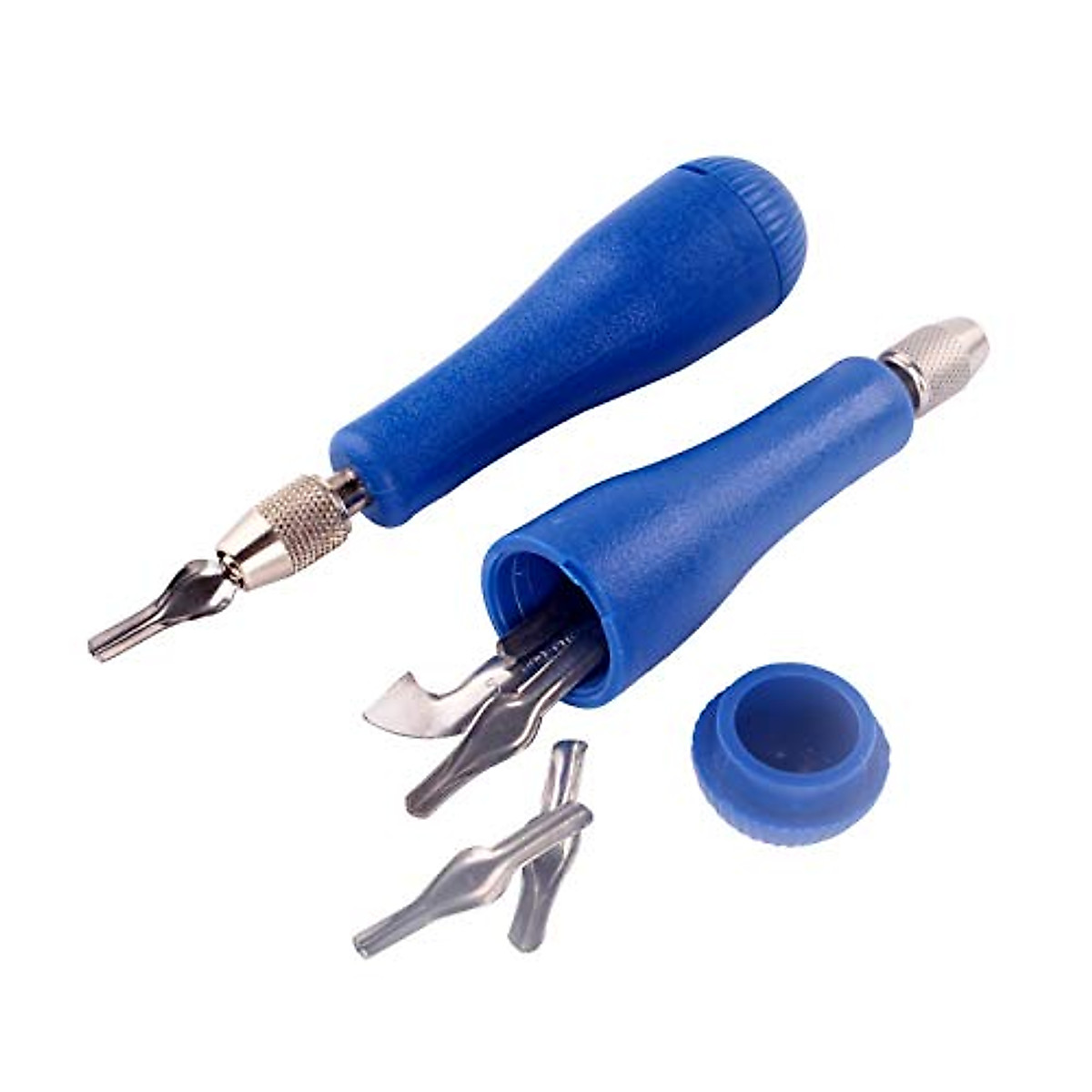 Falling in Art Block Cutters- Craft Linoleum Carving Tools with 6 Type Blades and 2 Plastic Storage Handles